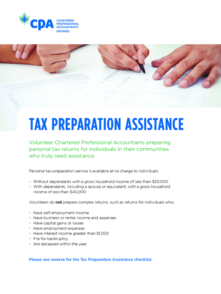 Fillable Online TAX PREPARATION ASSISTANCE Fax Email Print - pdfFiller