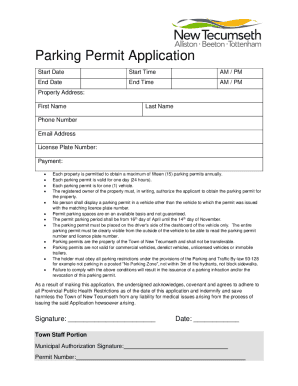 Fillable Online Parking Permit and TAPS Programs Applications Fax Email ...