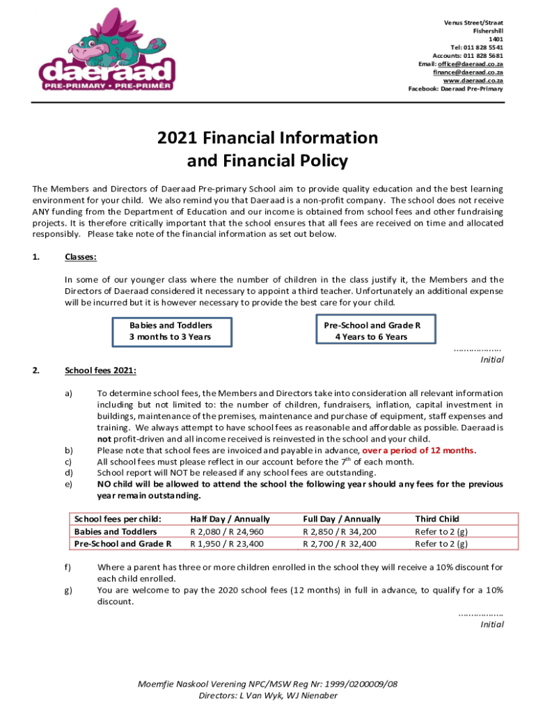 Fillable Online We raise "sharp" children - Daeraad Pre Primary Fax ...