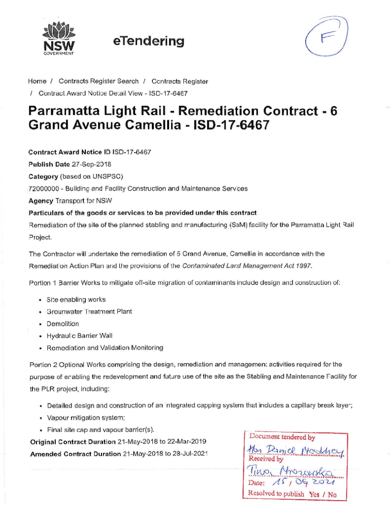 Fillable Online Parramatta Light Rail Stage 1 - Supply, Operate and ...