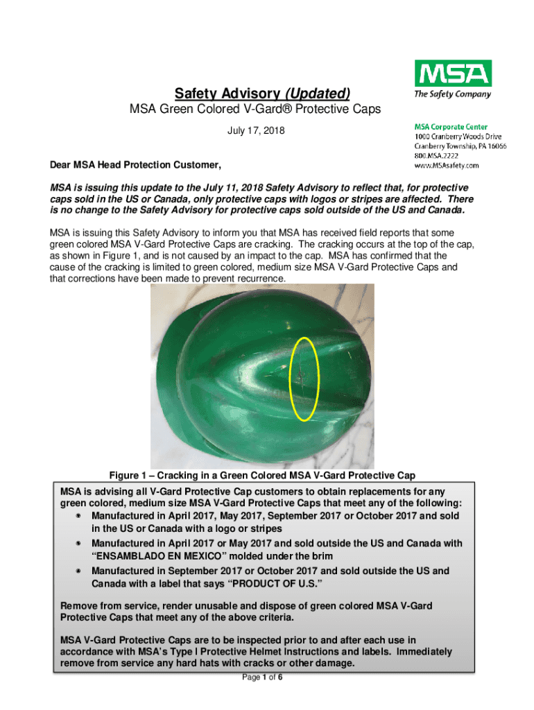 Fillable Online mhca mb MSA Red V Gard Polyethylene Slotted Full Brim ...