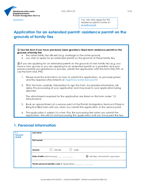 Fillable Online Residence permit application on the basis of family ...