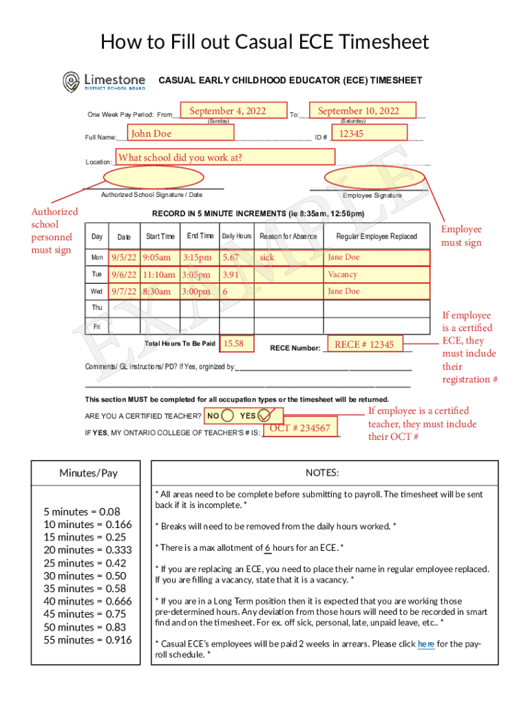 Fillable Online How to Fill out Casual ECE Timesheet Fax Email Print ...
