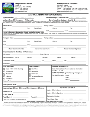 Fillable Online Electrical Permit Template Fax Email Print - pdfFiller