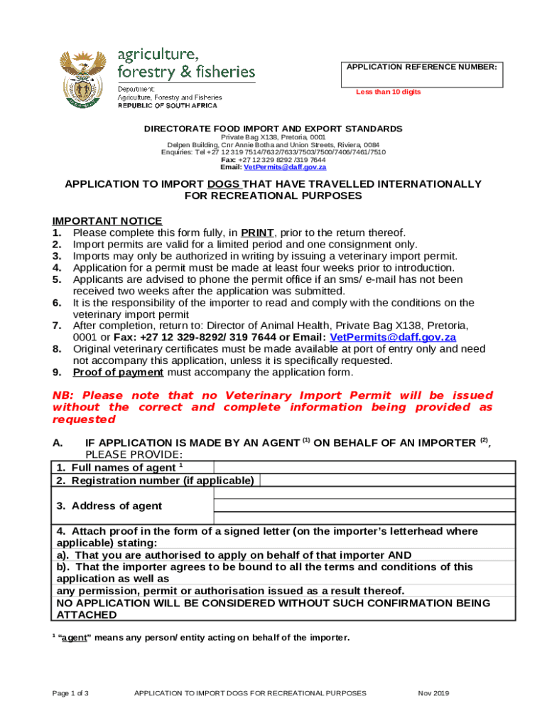 Directorate Veterinary Services: (Permit Office) Doc Template | pdfFiller