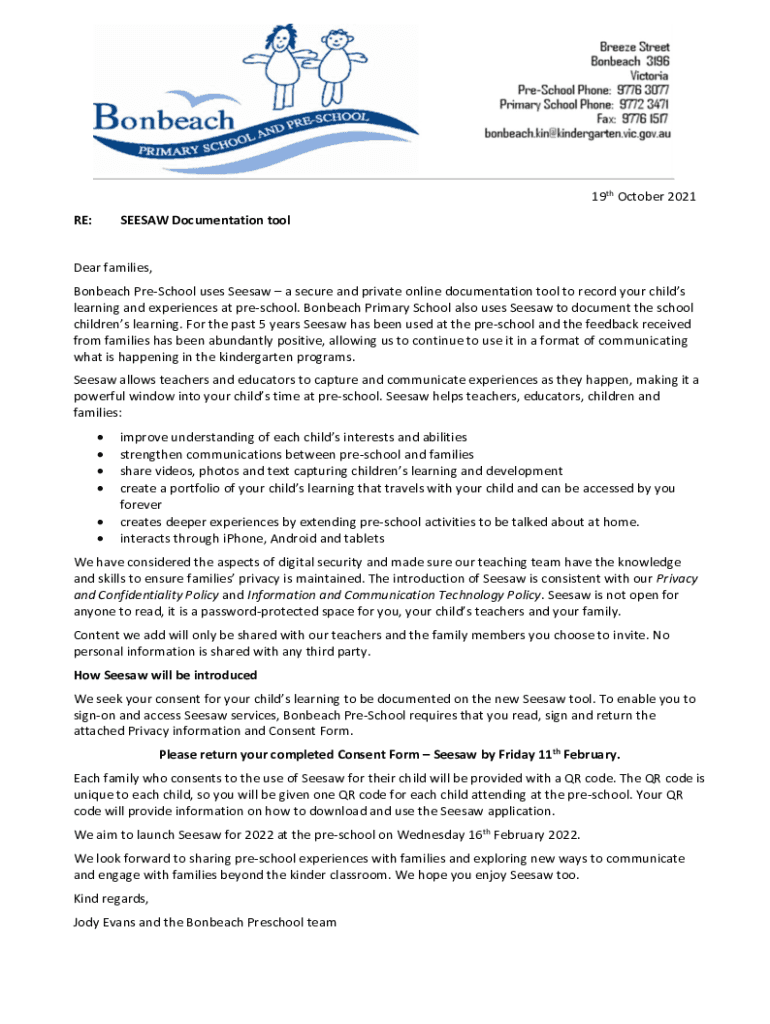 Fillable Online BONBEACH PRIMARY SCHOOL ENROLMENT ... Fax Email Print ...