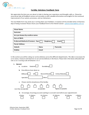 Fillable Online Fertility Solutions Feedback Form.docx Fax Email Print ...