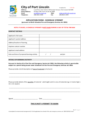 Fillable Online Schedule 9 Permit Application Form 5-71-T14 ... Fax ...