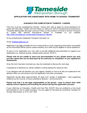 Fillable Online Home to School Transport Request Form Fax Email Print ...