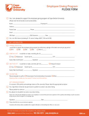 Fillable Online Employee Giving Program PLEDGE FORM Fax Email Print ...