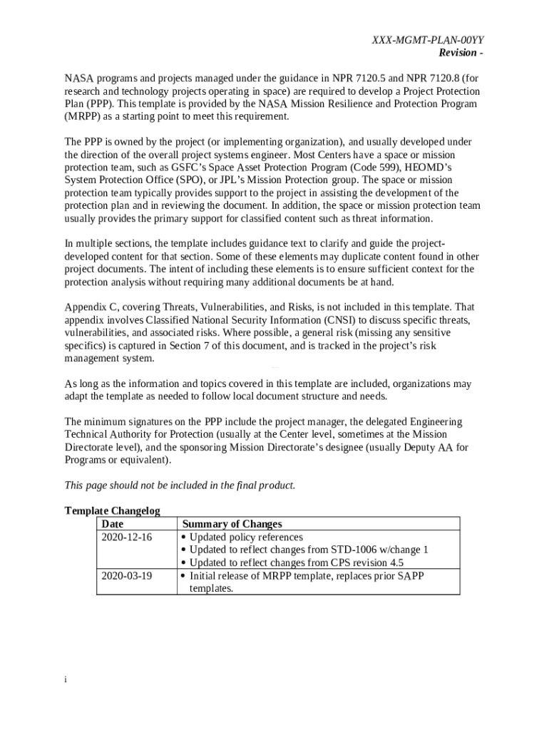 Project Protection Plan Template Doc Template | pdfFiller
