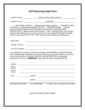 Fillable Online Authorization Agreement for Pre-Authorized Payments ...