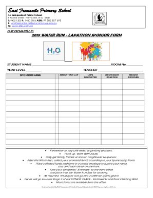 Fillable Online 2019 Water Run - LAPATHON Sponsor Form Fax Email Print ...