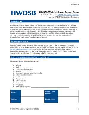 Fillable Online HWDSB Whistleblower Report Form (fillable).docx Fax ...