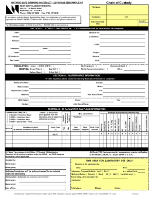 Fillable Online NNL ODWS Chem c-of-c Form 25p kit Ver 1 Fax Email Print ...