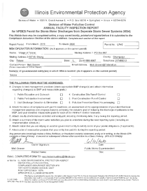Fillable Online Annual Facility Inspection Report for NPDES Permit Fax ...