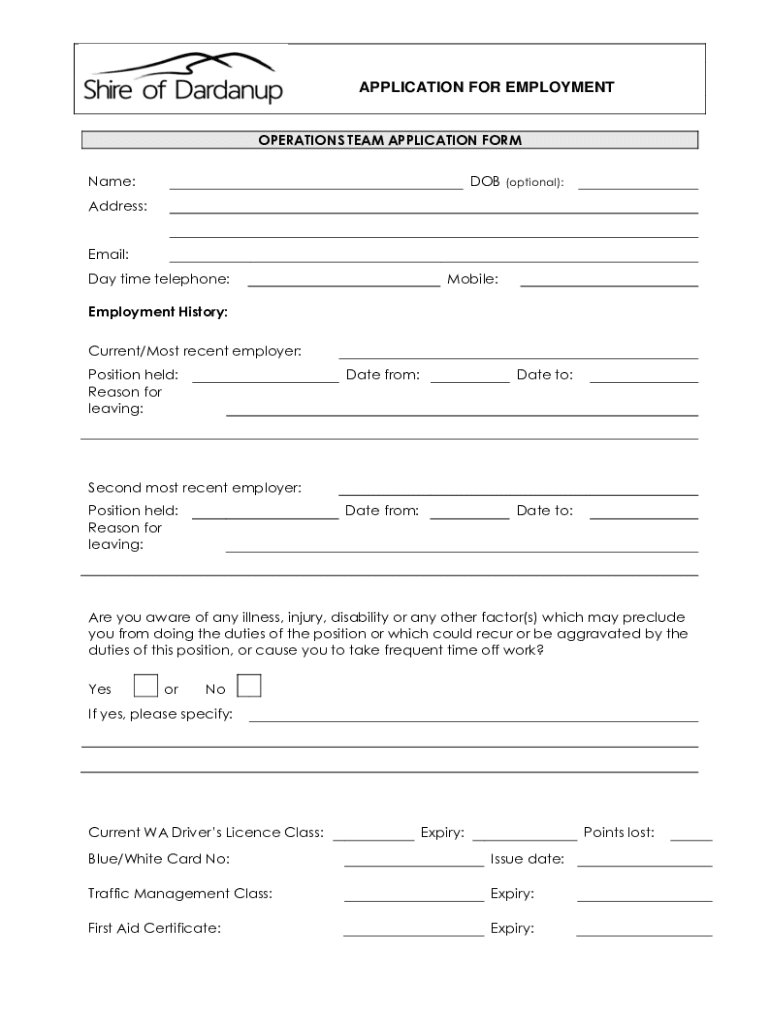 Fillable Online TEMPLATE - Application form Works Fax Email Print ...