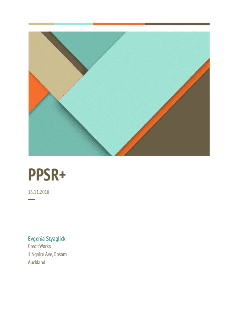 Fillable Online The PPSR is a online register of a security interests ...