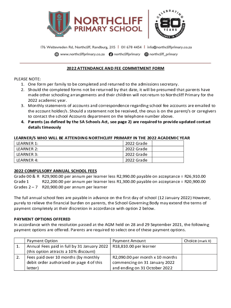 Fillable Online 2022 ATTENDANCE AND FEE COMMITMENT FORM Fax Email Print ...