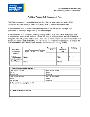 Fillable Online Flat Roof Access Risk Assessment Form Fax Email Print ...