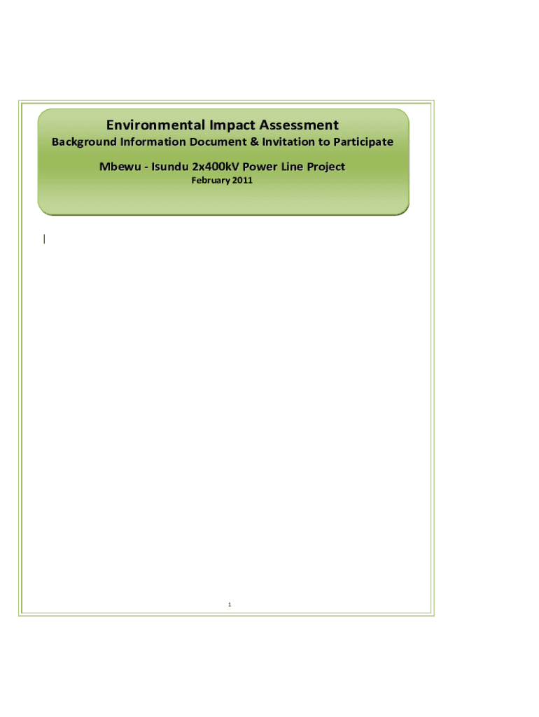Fillable Online Environmental Impact Assessment Template: Full Guide ...