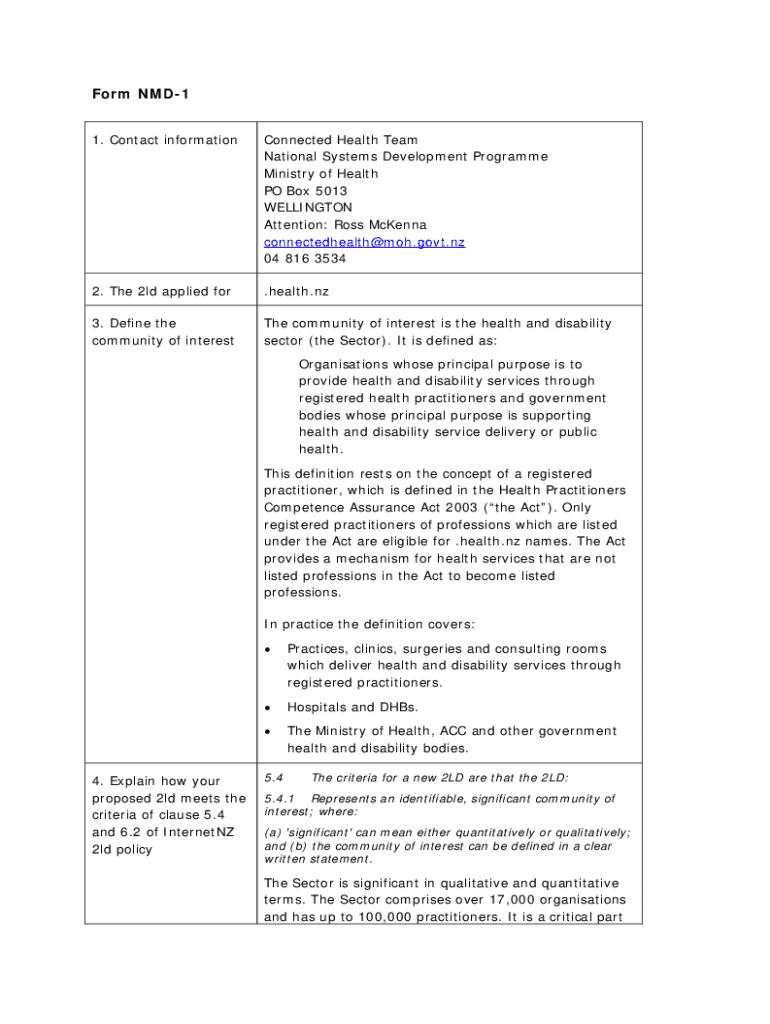 Fillable Online dnc org Form NMD-1 Fax Email Print - pdfFiller