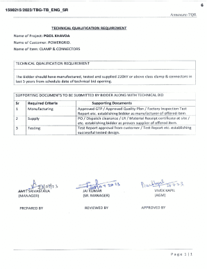 Fillable Online TECHNICAL QUALIFICATION REQUIREMENT Fax Email Print ...