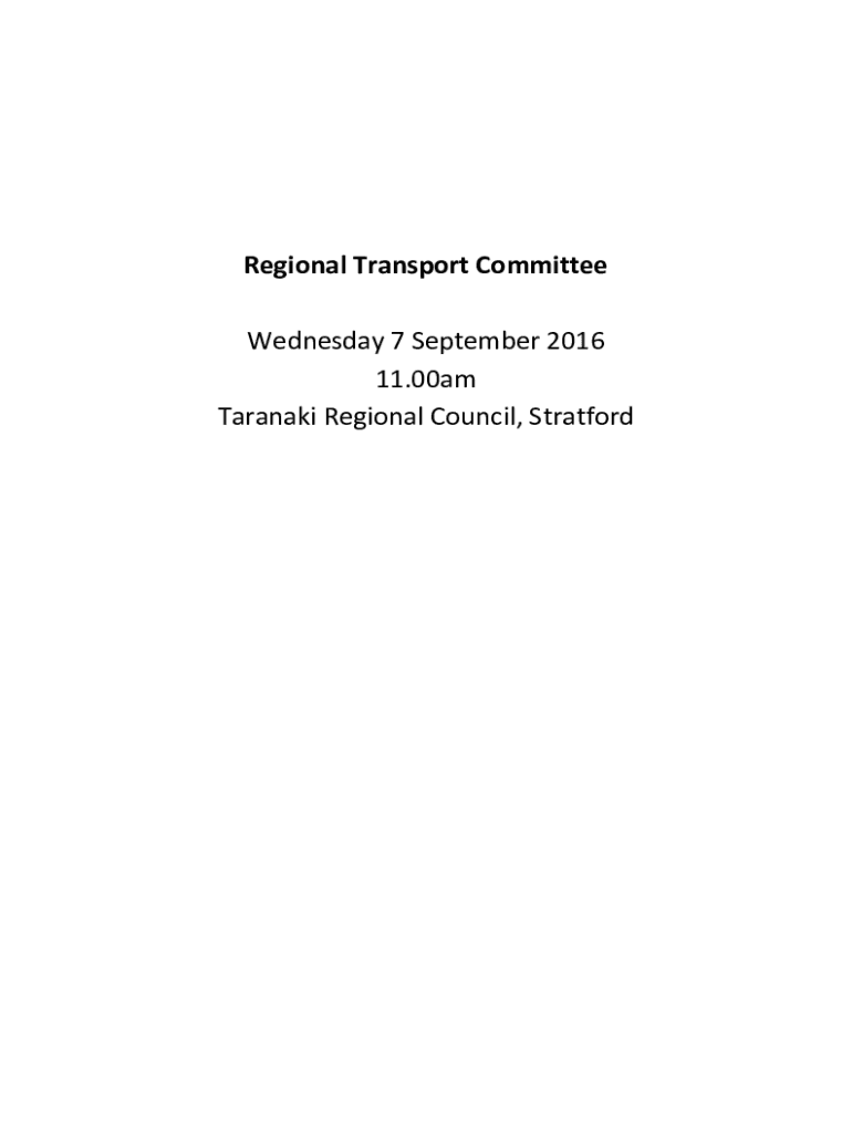 Fillable Online Transport planning documents / Taranaki Regional ...