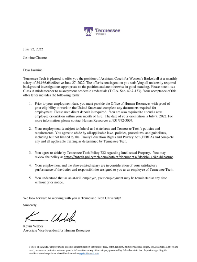 Fillable Online Cincore added to Tech women's basketball staff Fax ...