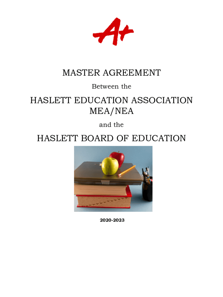 Fillable Online 2020-2023 Master Agreement Between HEA and Haslett BOE ...