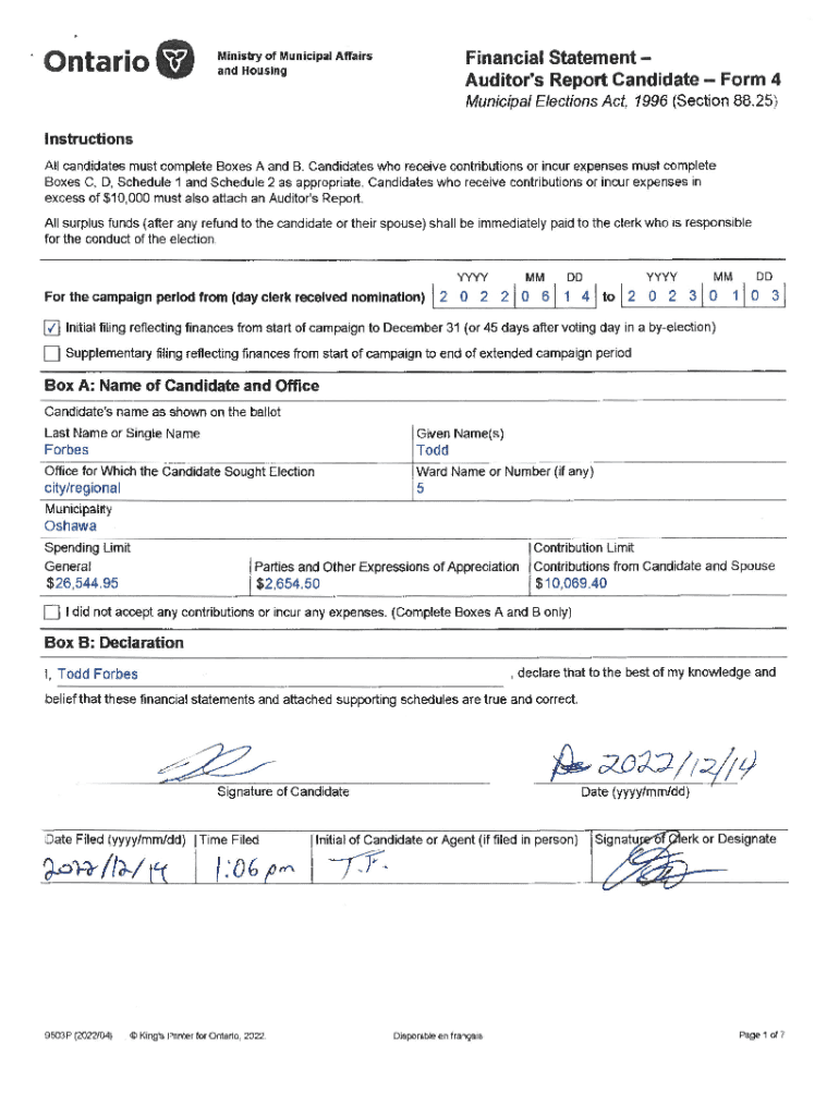 Fillable Online Todd Forbes - Form 4 - Financial Statement - 2022 Fax ...