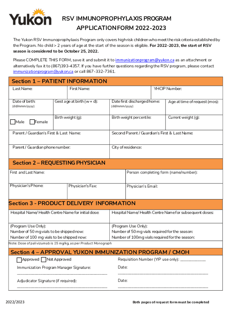 Fillable Online RSV application form Fax Email Print - pdfFiller