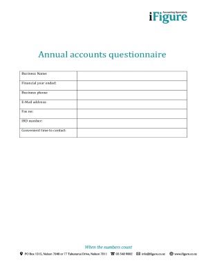 Fillable Online Annual accounts questionnaire Fax Email Print - pdfFiller