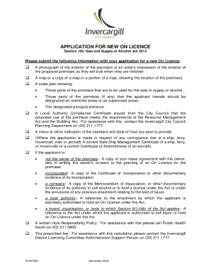 Fillable Online icc govt Alcohol on-licence application form Fax Email ...