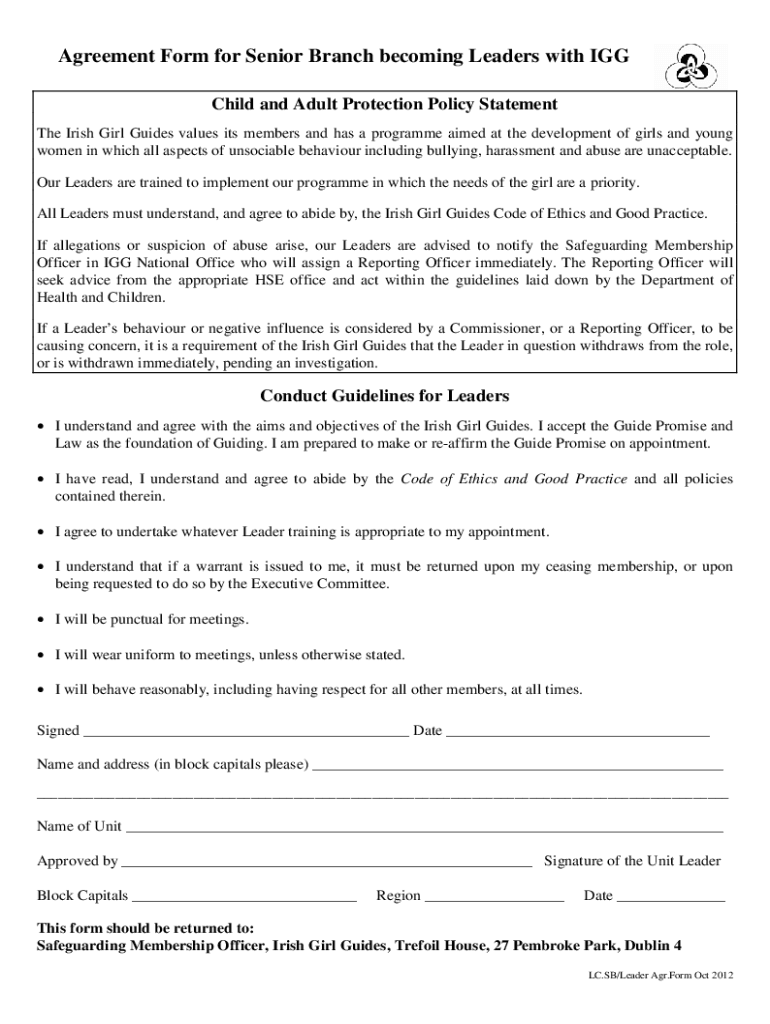 Fillable Online Child and Adult Protection Policy Statement Sample ...