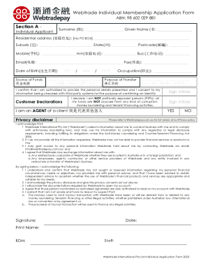 Fillable Online WebtradeIndividualApplication Form 2023 Fax Email Print - pdfFiller
