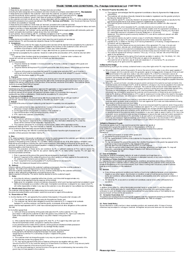 Fillable Online Terms and conditions (T&Cs)Documents and downloads Fax Email Print - pdfFiller