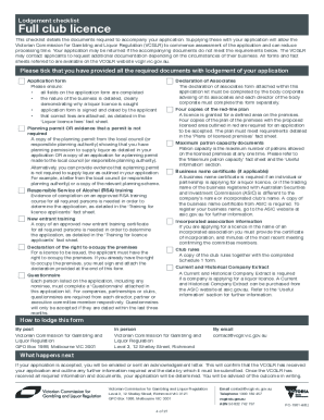 Fillable Online Liquor licence application kit - Full club ... Fax ...