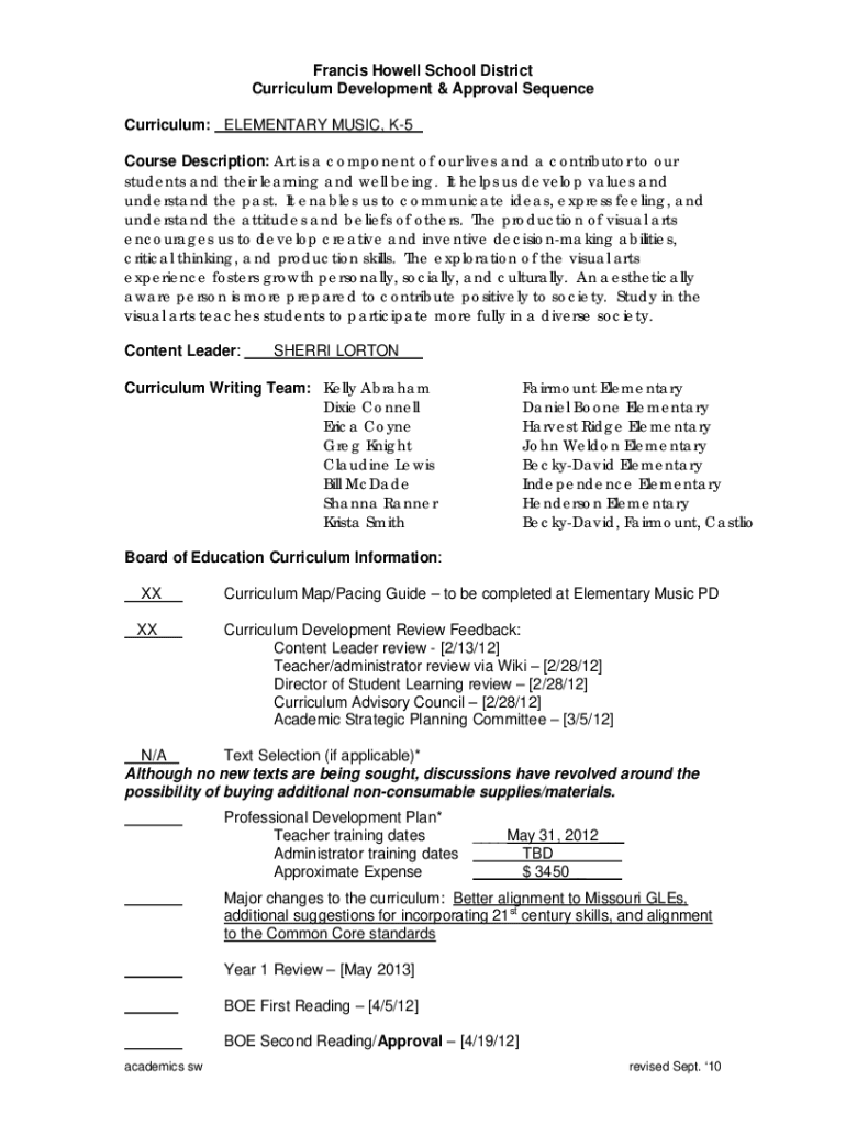 Fillable Online BOE COVER SHEET Elem Music 4.5.12.pdf Fax Email Print - pdfFiller