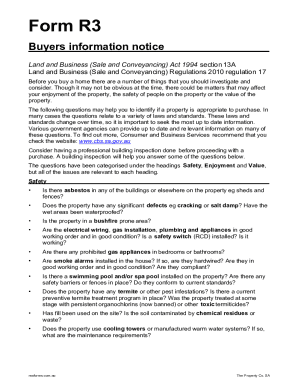 Fillable Online Form R3 - Buyers Information Notice Fax Email Print ...