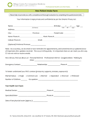 Fillable Online new patient registration & intake packet Fax Email ...