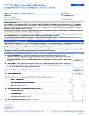 Fillable Online 2021 Tax Rate Calculation Worksheet, Taxing Units ... - Kerr County Fax Email ...