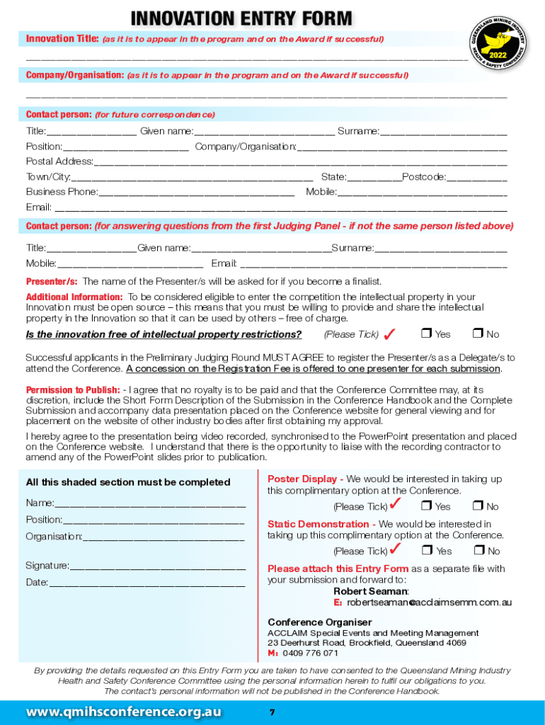 Fillable Online Innovative Use of Technology Award Fax Email Print ...