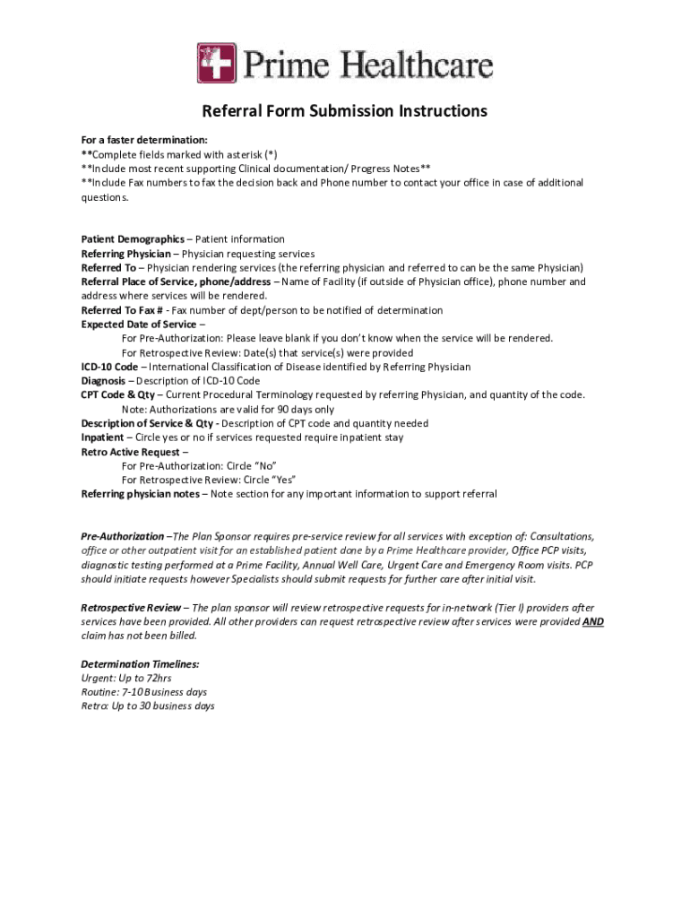 Fillable Online Referral Form Submission Instructions Fax Email Print - pdfFiller