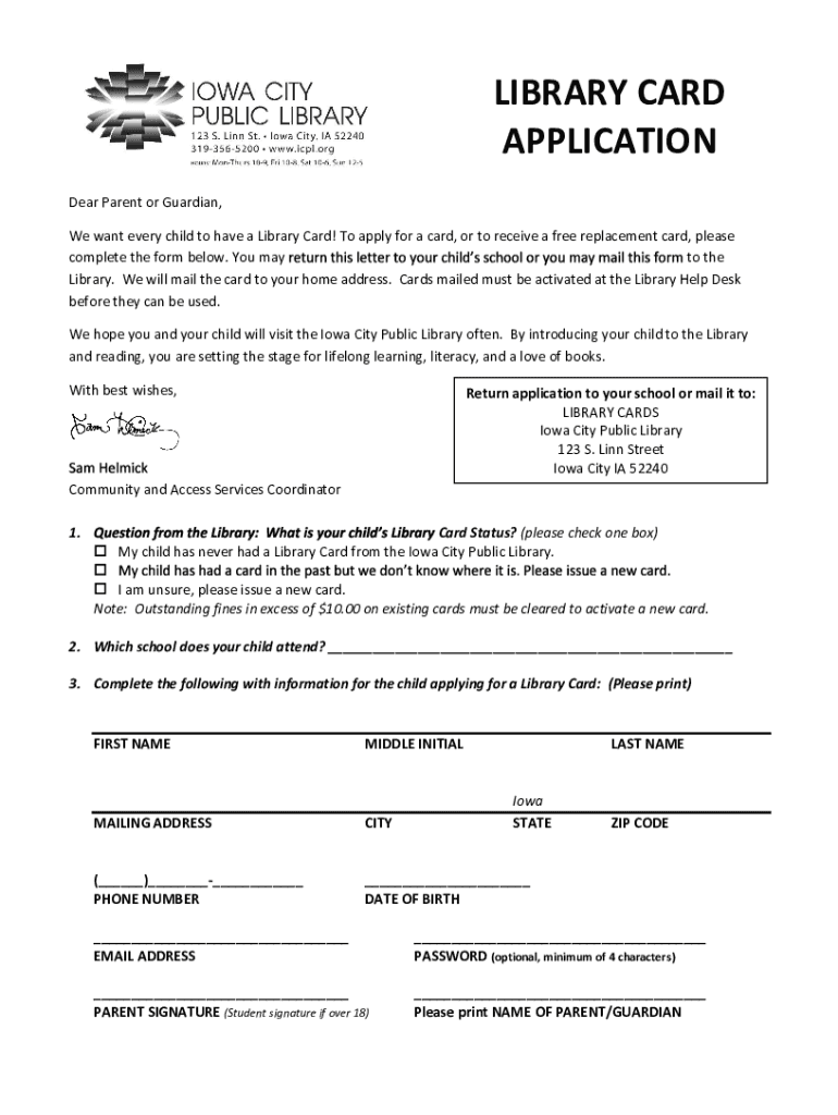 Fillable Online Library Card Application SPANISH ENGLISH NG (003).pdf ...