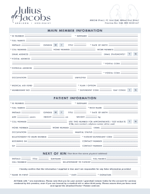 Fillable Online Dr Jacobs New Patient Form Fax Email Print - pdfFiller
