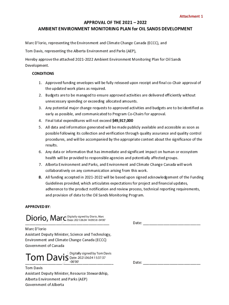 Fillable Online open alberta AMBIENT ENVIRONMENT MONITORING PLAN for ...