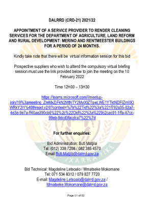 Fillable Online Dalrrd Tenders Fax Email Print - pdfFiller
