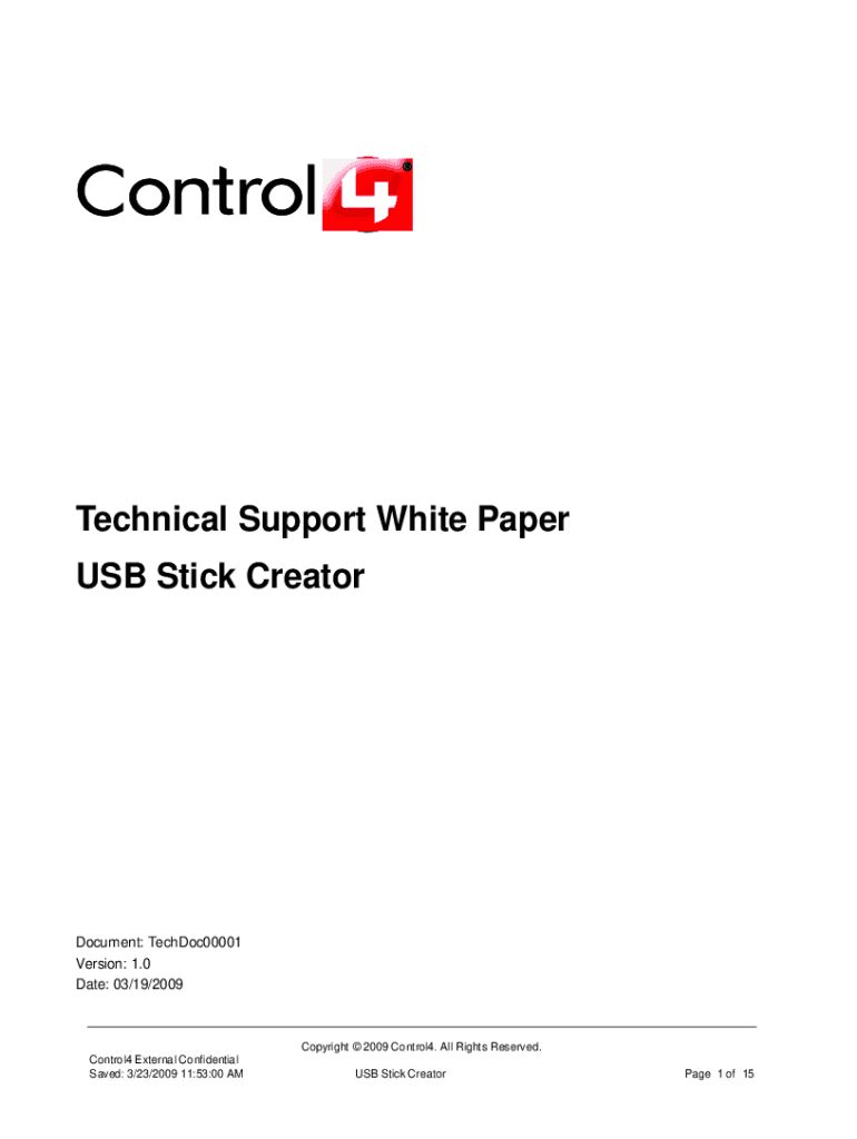 Fillable Online Technical Support White Paper USB Stick Creator Fax ...