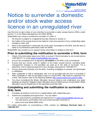 Fillable Online Application for a new water access licence with a ...